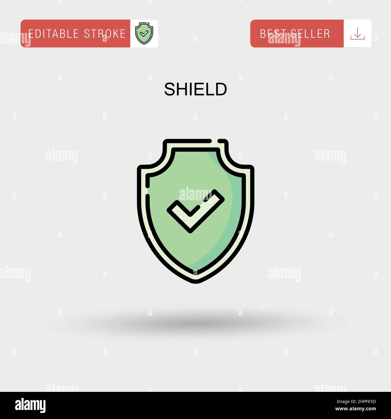 Shield icon simple element hi-res stock photography and images - Alamy