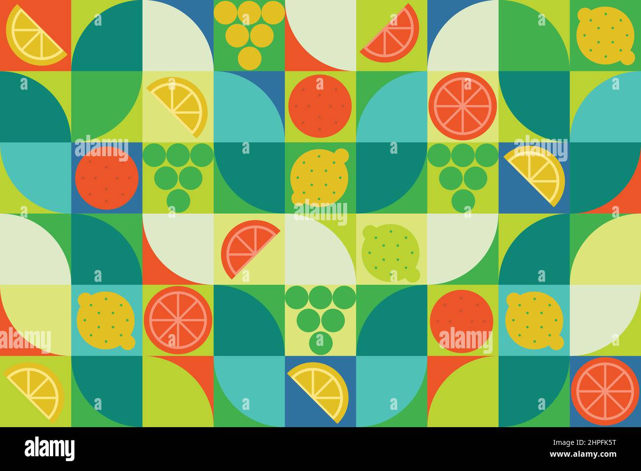 Flat fruit flower pattern Stock Vector Images - Alamy