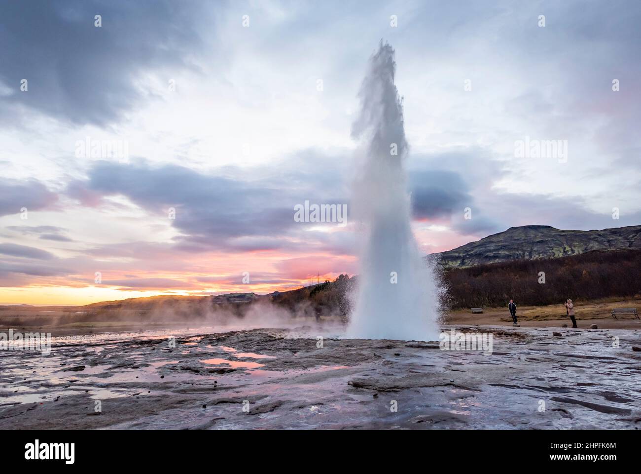 The Strokkur geyser in Iceland spews boiling geothermal water every 5 ...