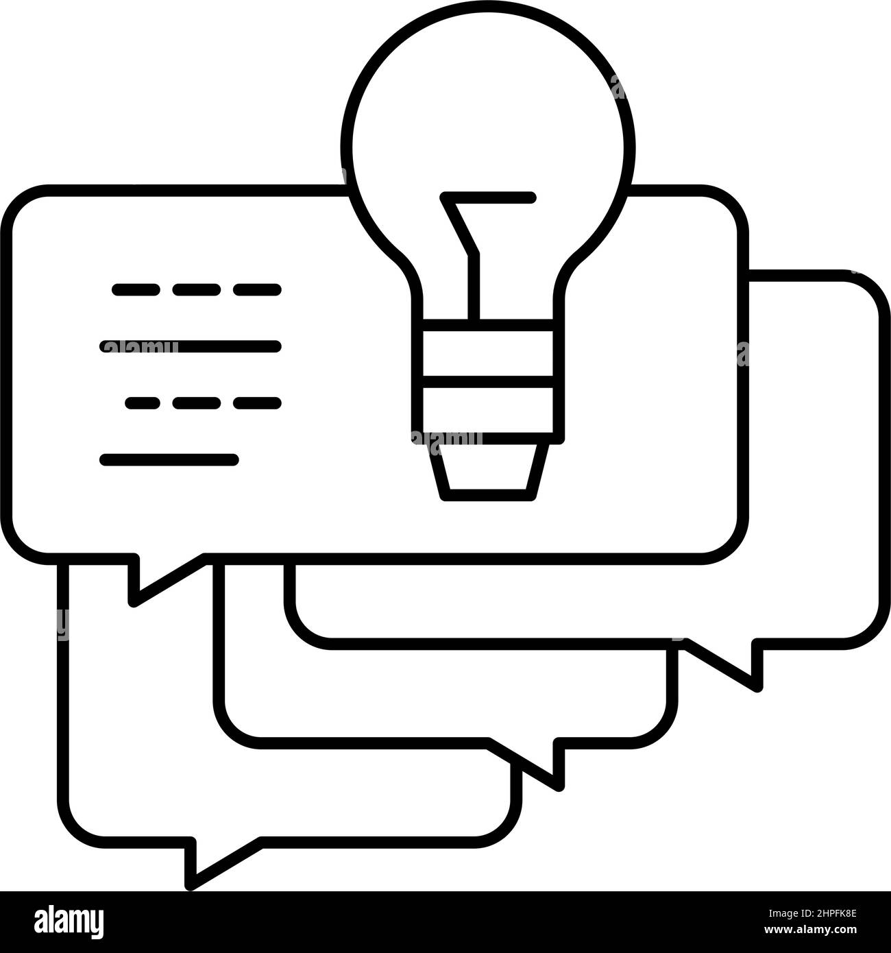 idea for ask customers about service line icon vector illustration ...