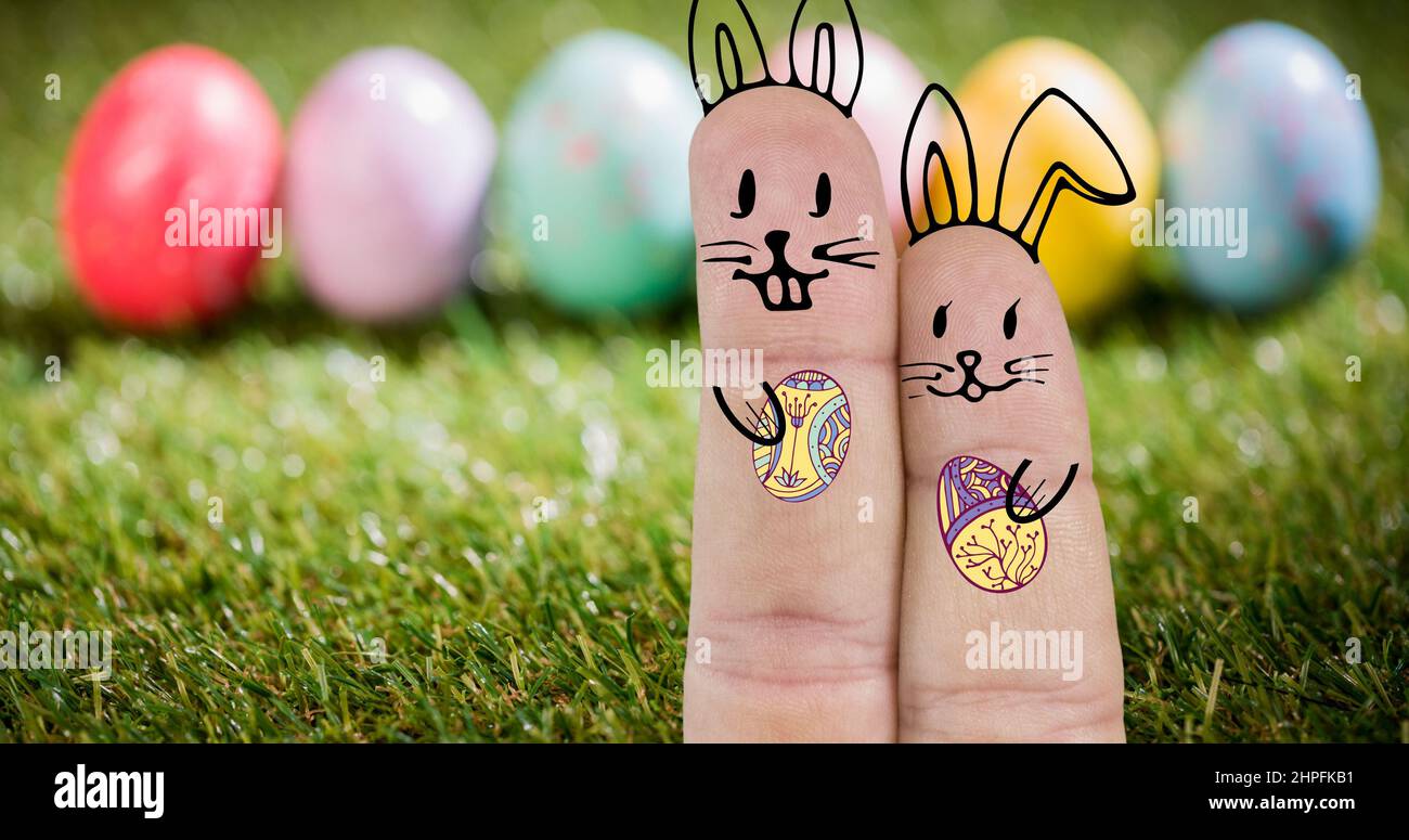 Cartoon easter eggs and bunnies hi-res stock photography and images - Alamy