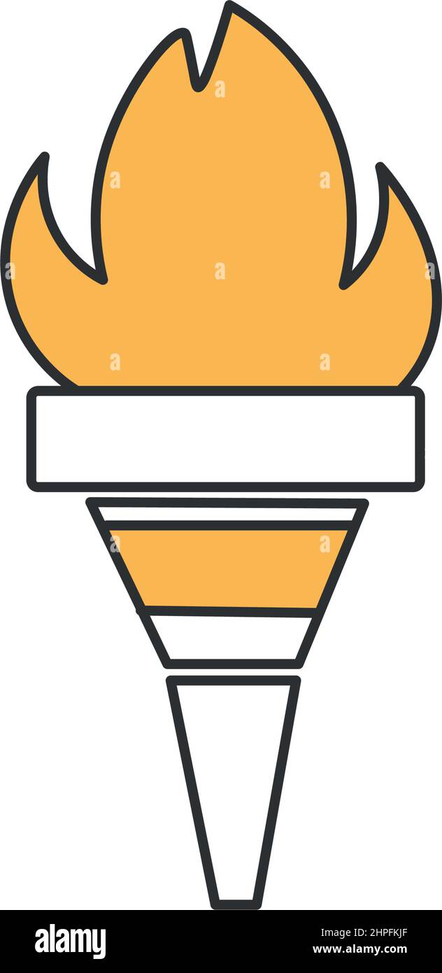 Stylish thin line torch icon isolated on white background - Vector ...