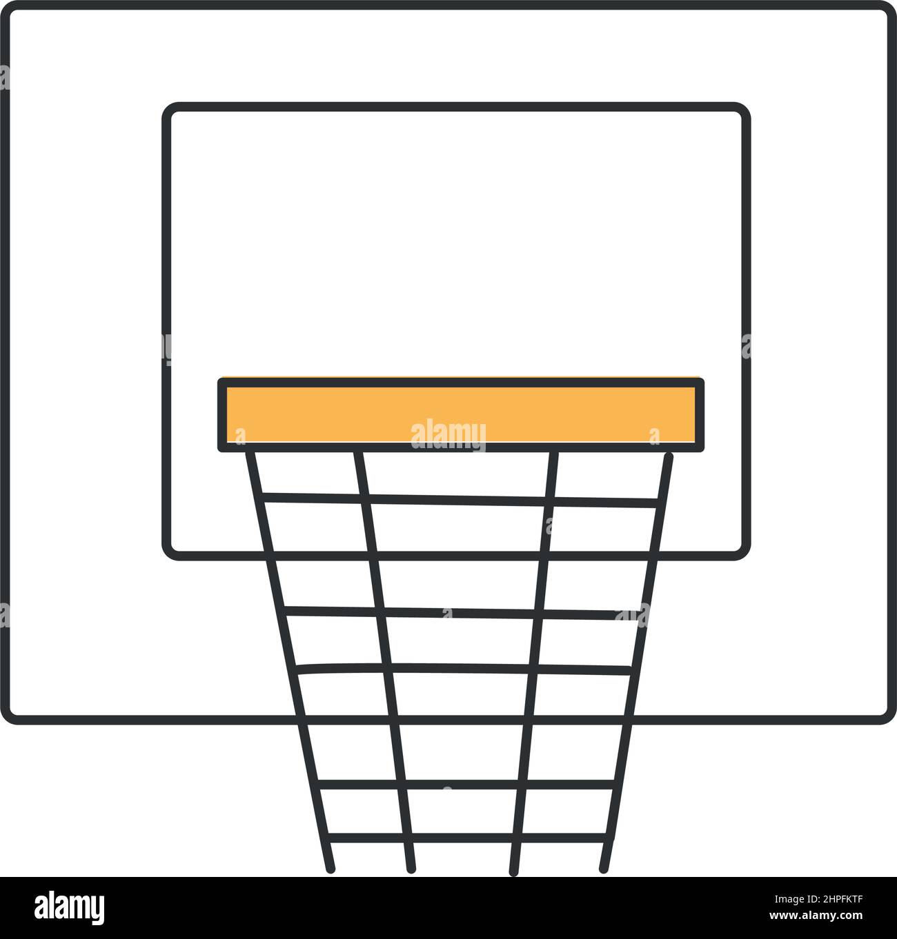 Stylish thin line basketball icon on white background - Vector ...