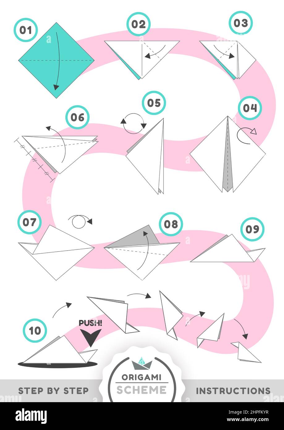 Origami scheme tutorial moving model Stock Vector Image & Art - Alamy