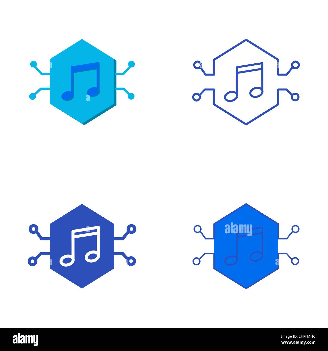 NFT music icon set in flat and line style. Non fungible token and ...
