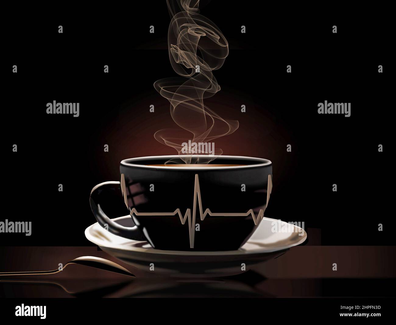 An EKG (ECG) strip, line tracing, showing heart activity decorates a ...