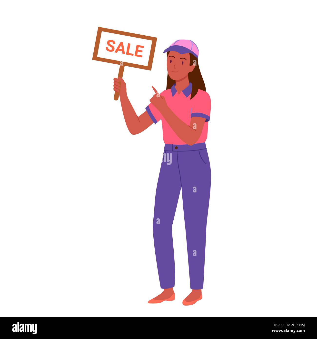 Smiling african woman vendor Stock Vector Images - Alamy