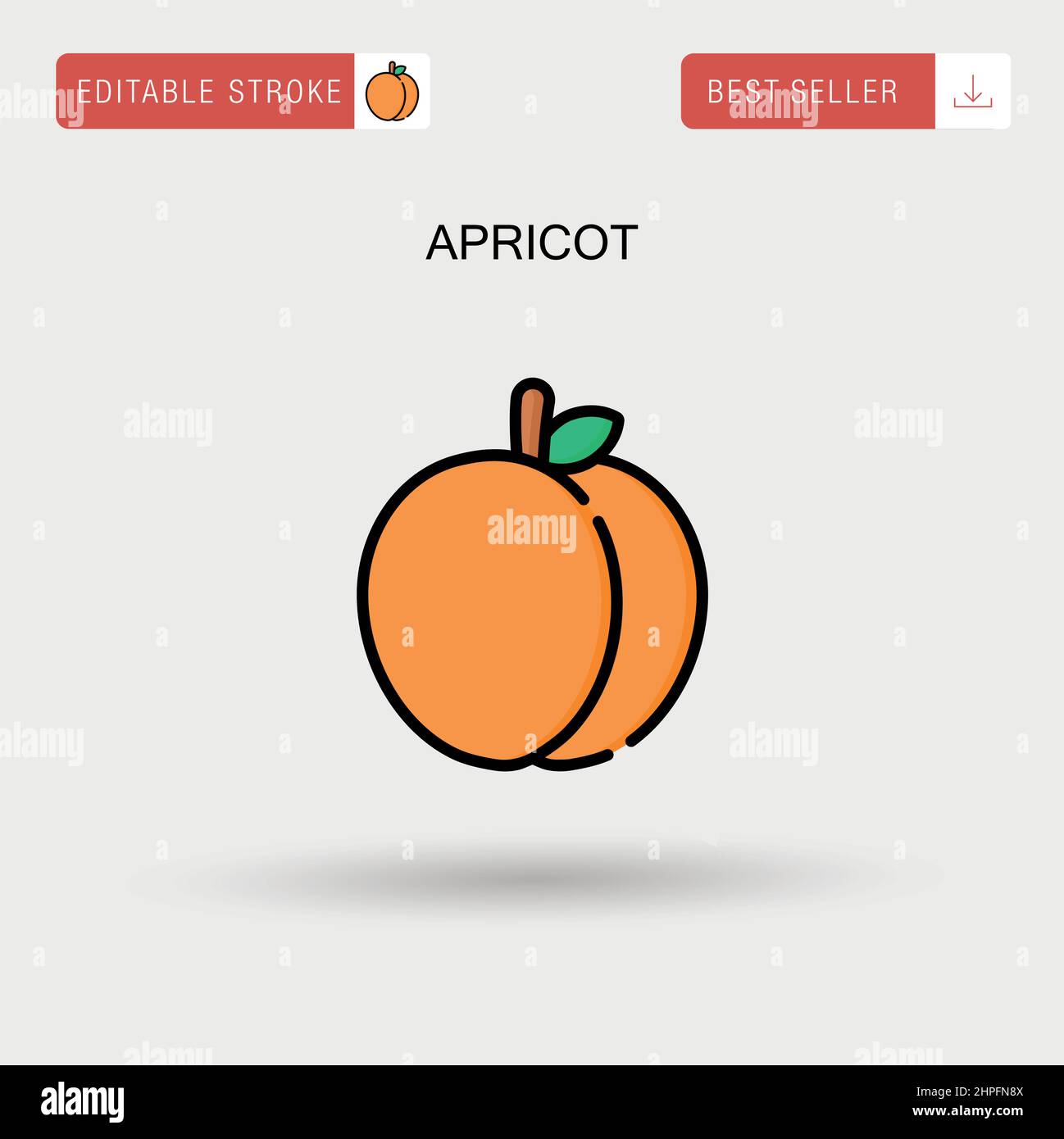 Apricot half core Stock Vector Images - Alamy