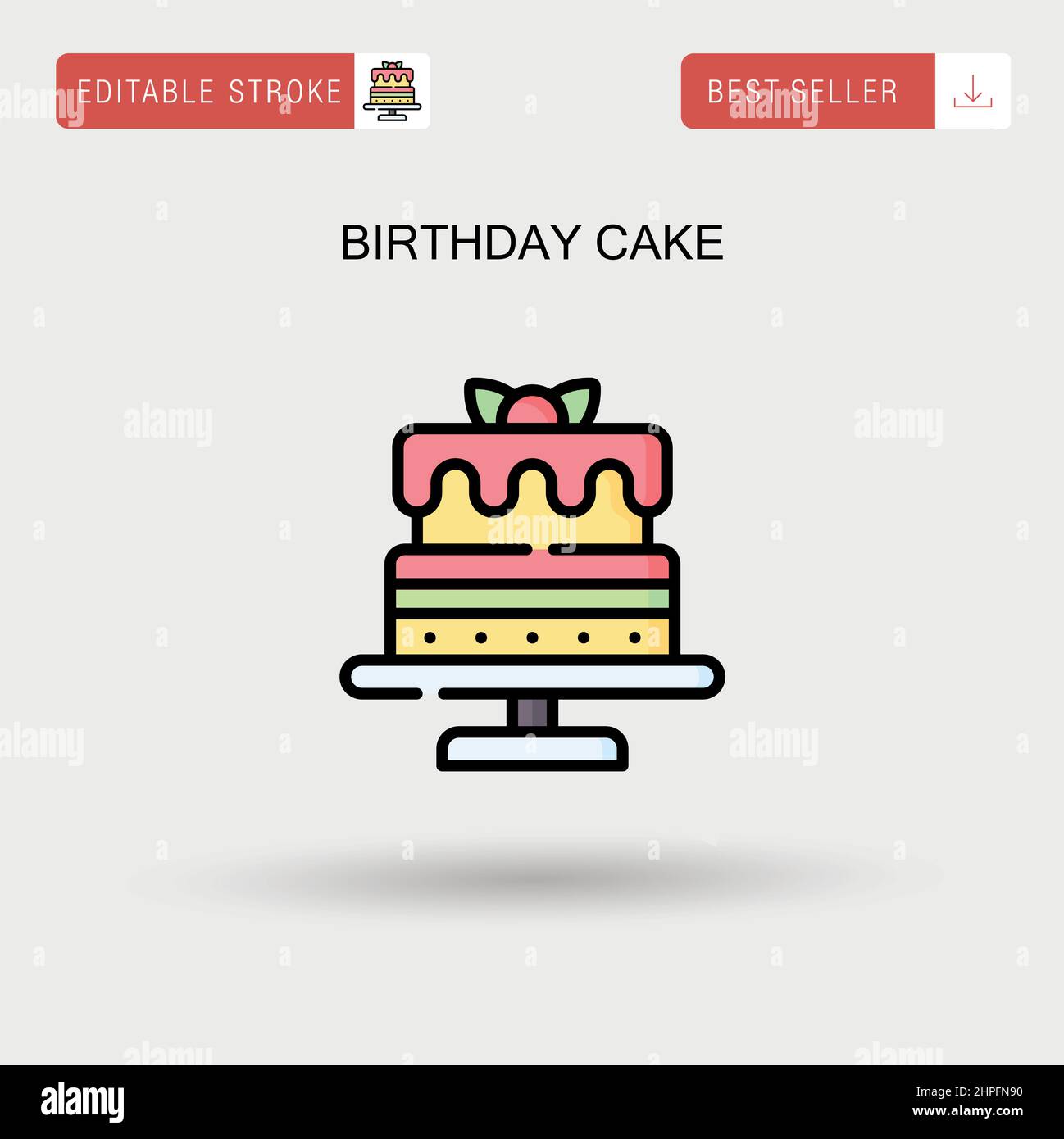Birthday cake Simple vector icon Stock Vector Image & Art - Alamy
