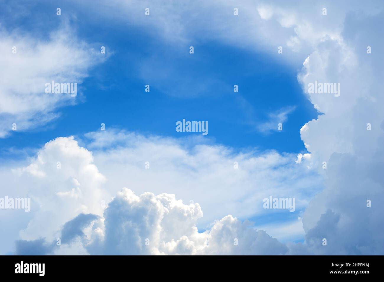 Dynamic sky and clouds with copy space. Abstract wallpaper. Pattern ...