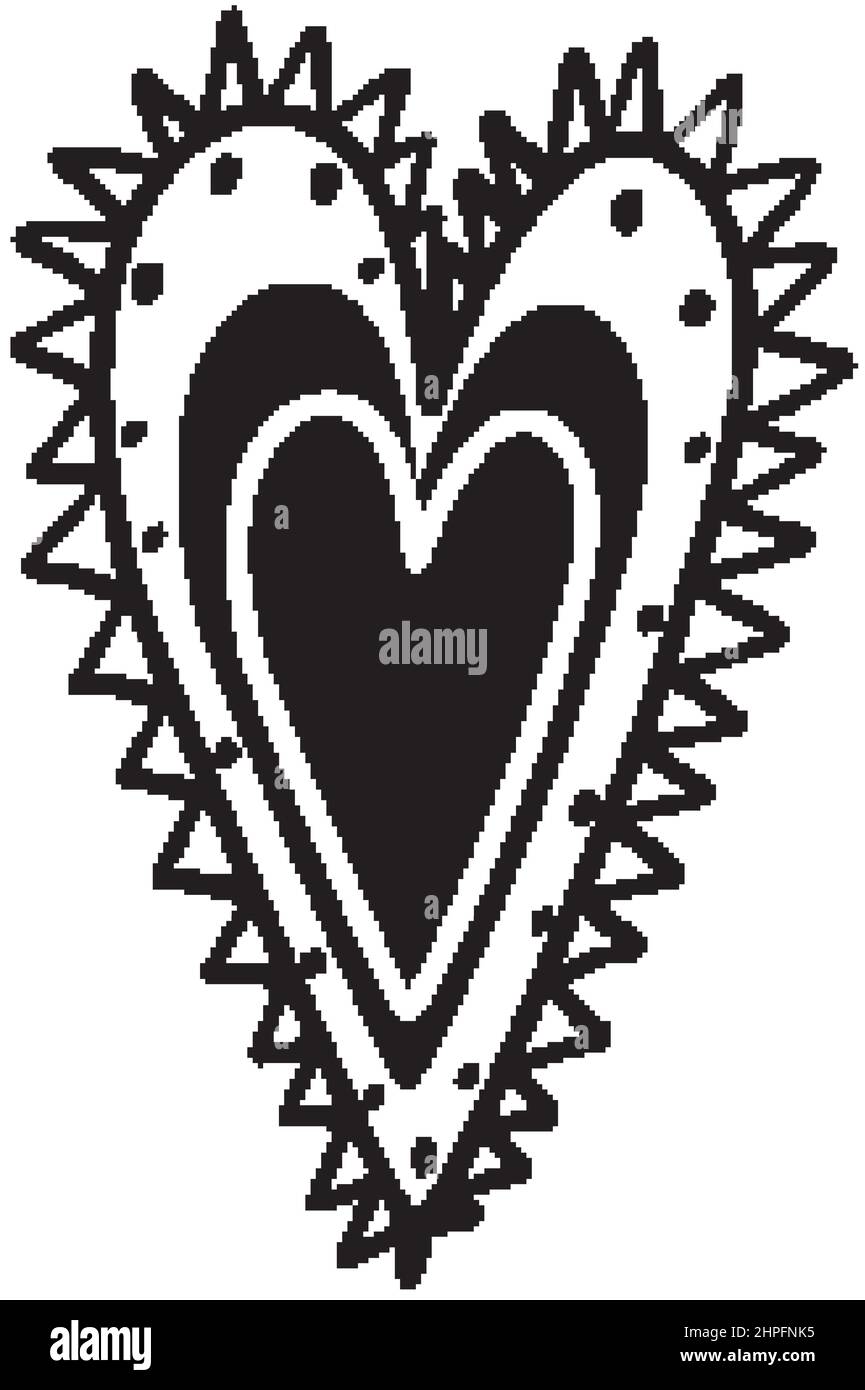 Doodle heart with spikes isolated illustration Stock Vector Image & Art ...