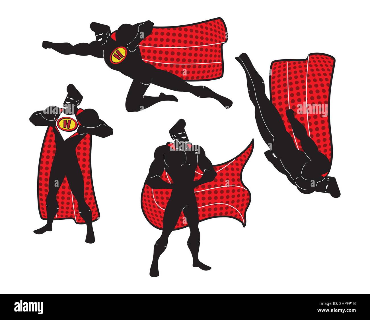 superheroes red cape Stock Vector Image & Art - Alamy