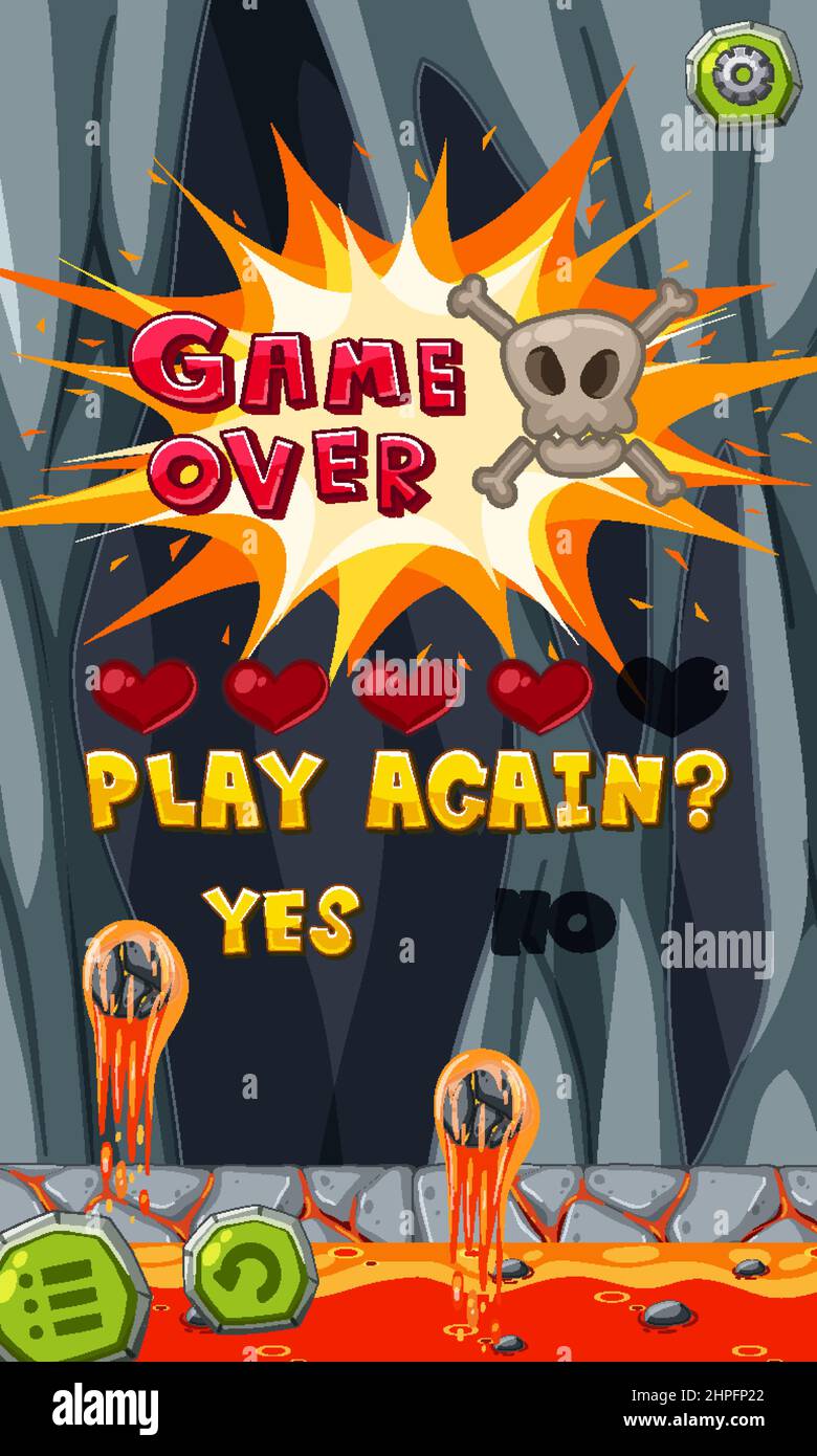 Game over template on mobile game illustration Stock Vector Image & Art ...
