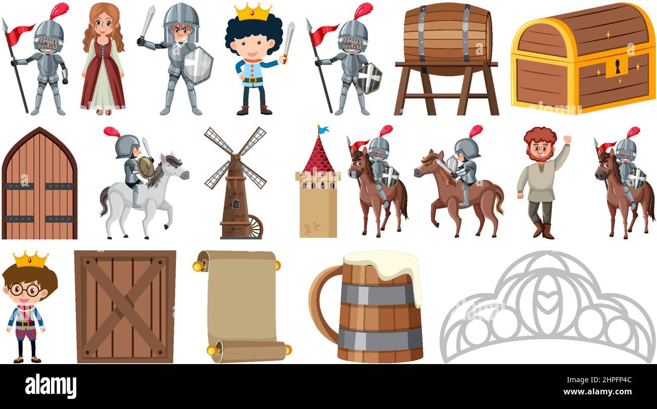 Set of fantasy cartoon characters illustration Stock Vector Image & Art ...