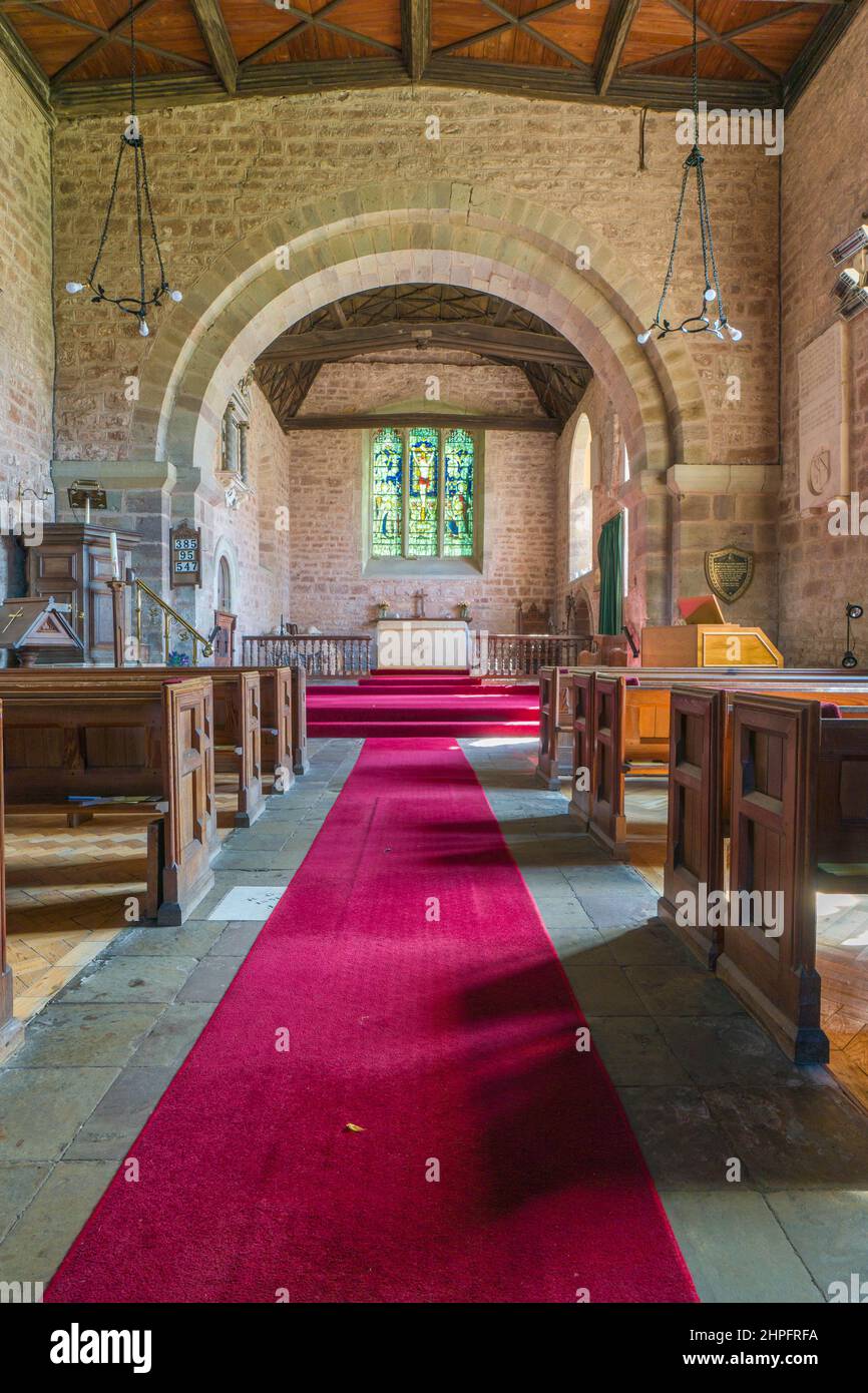 Norman church nave and alter of St. Michael dating from about 1125 ...