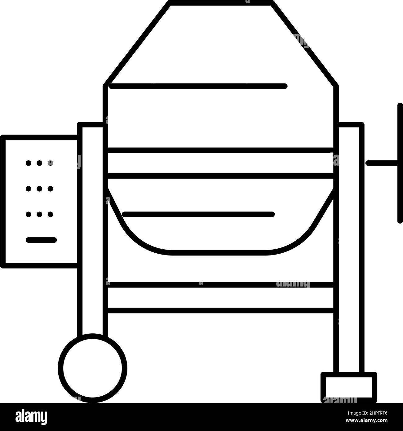 concrete production mixer line icon vector illustration Stock Vector ...