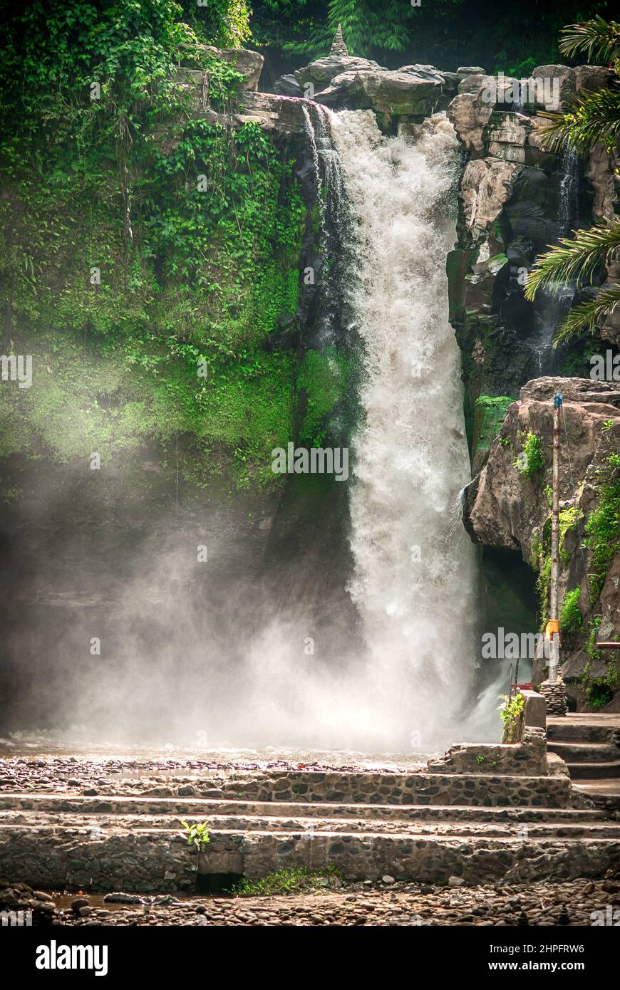 An exotic, landscape waterfall hidden in tropical jungle rain forest ...