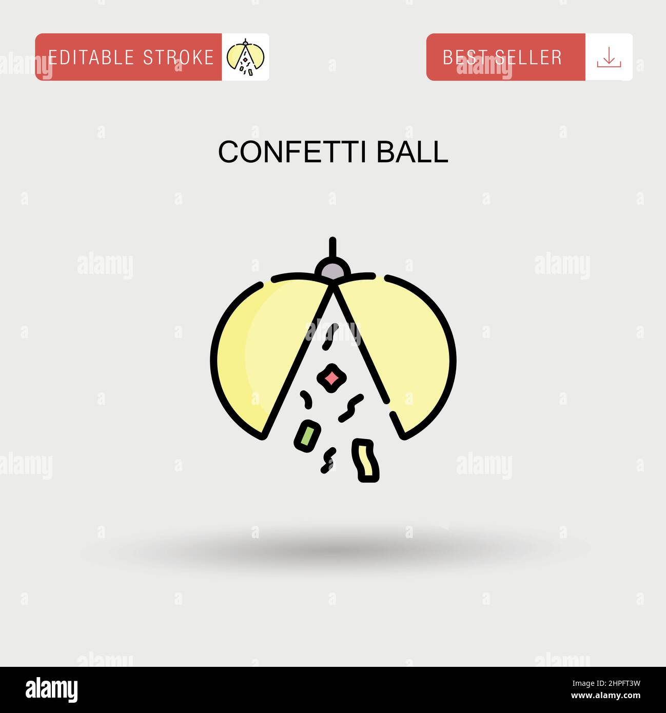 Party confetti gold ribbon Stock Vector Images - Alamy