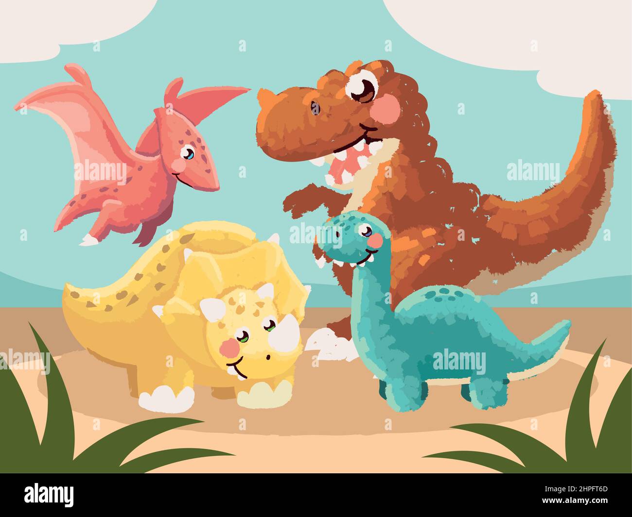 cute dinosaurs prehistoric Stock Vector Image & Art - Alamy