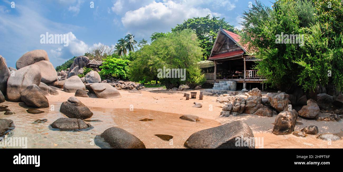 Beautiful tropical beach at exotic island with turquoise ocean water ...