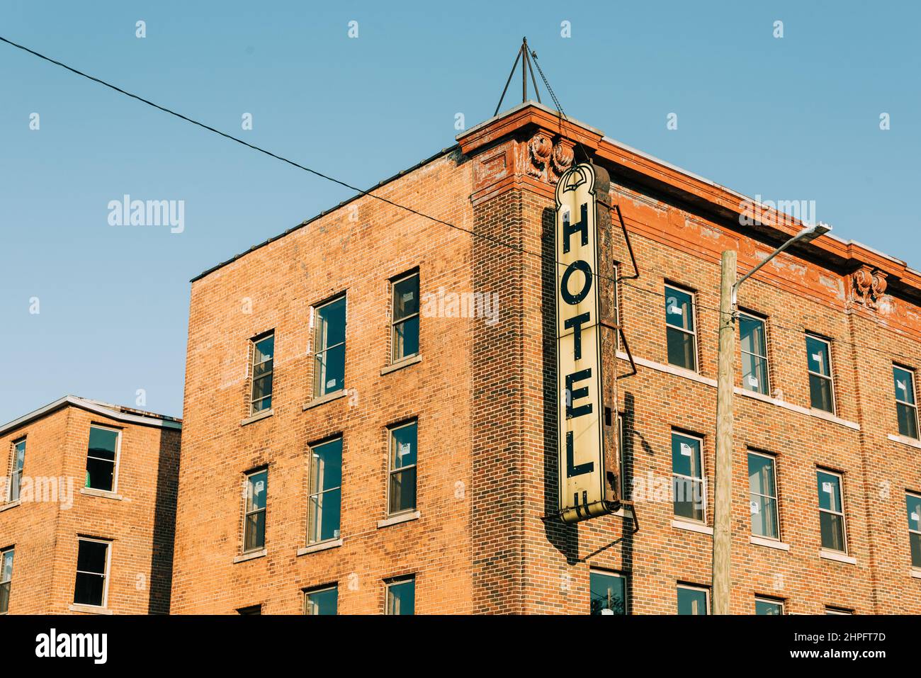 Vintage hotel sign in Corktown, Detroit, Michigan Stock Photo - Alamy