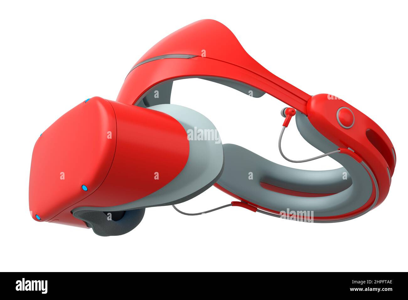 Virtual red reality glasses isolated on white background. 3d rendering ...