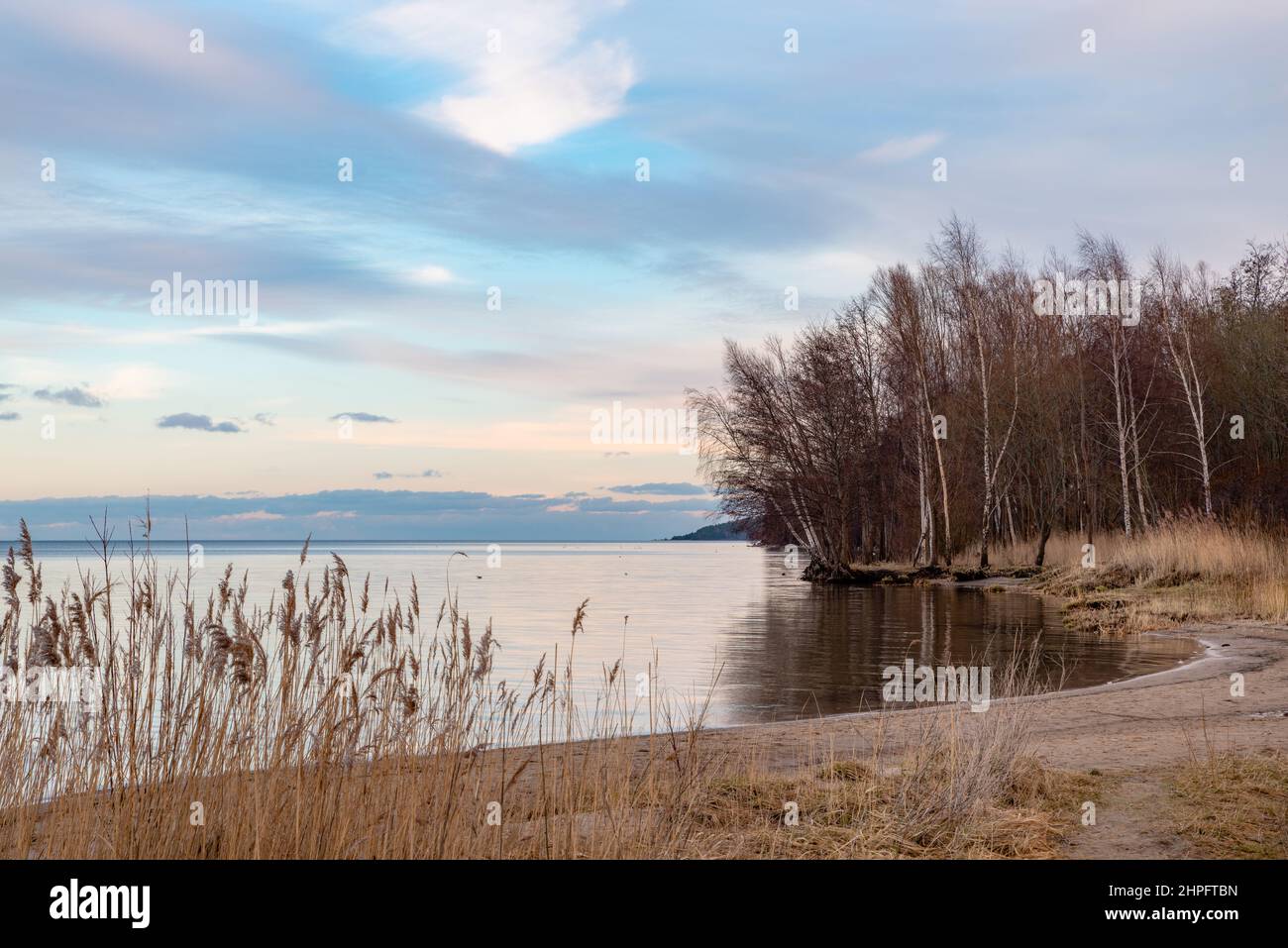 winter landscape on the beach in Puck Stock Photo - Alamy