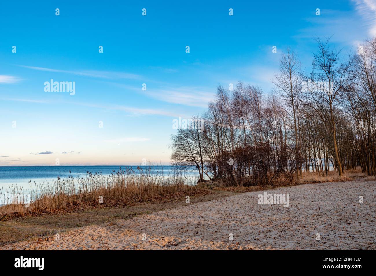 winter landscape on the beach in Puck Stock Photo - Alamy