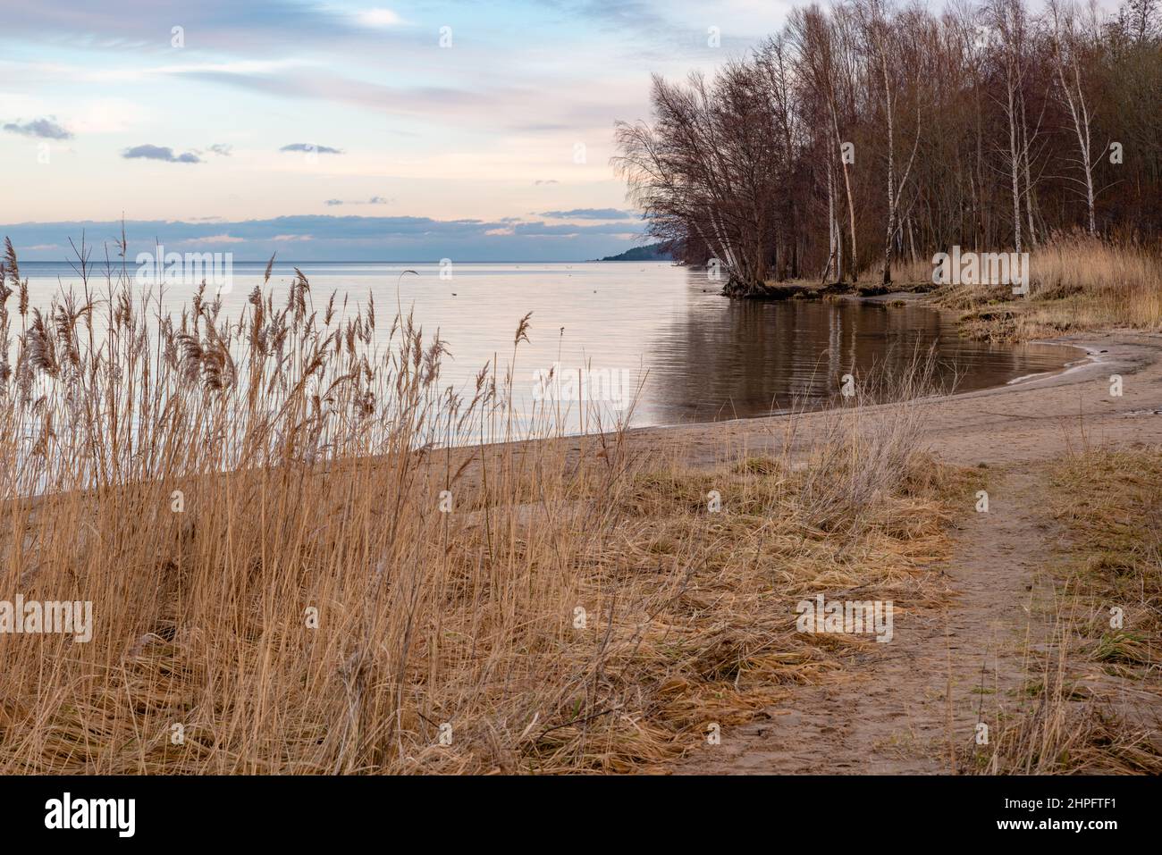 winter landscape on the beach in Puck Stock Photo - Alamy