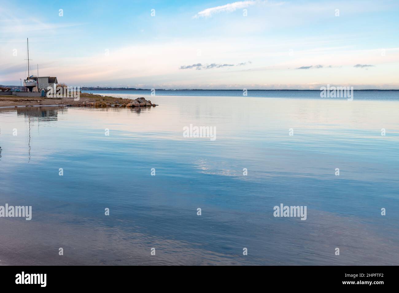 winter landscape on the beach in Puck Stock Photo - Alamy