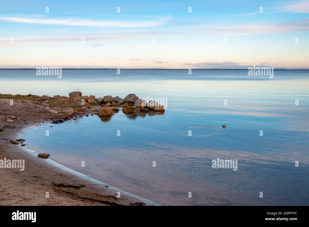 winter landscape on the beach in Puck Stock Photo - Alamy