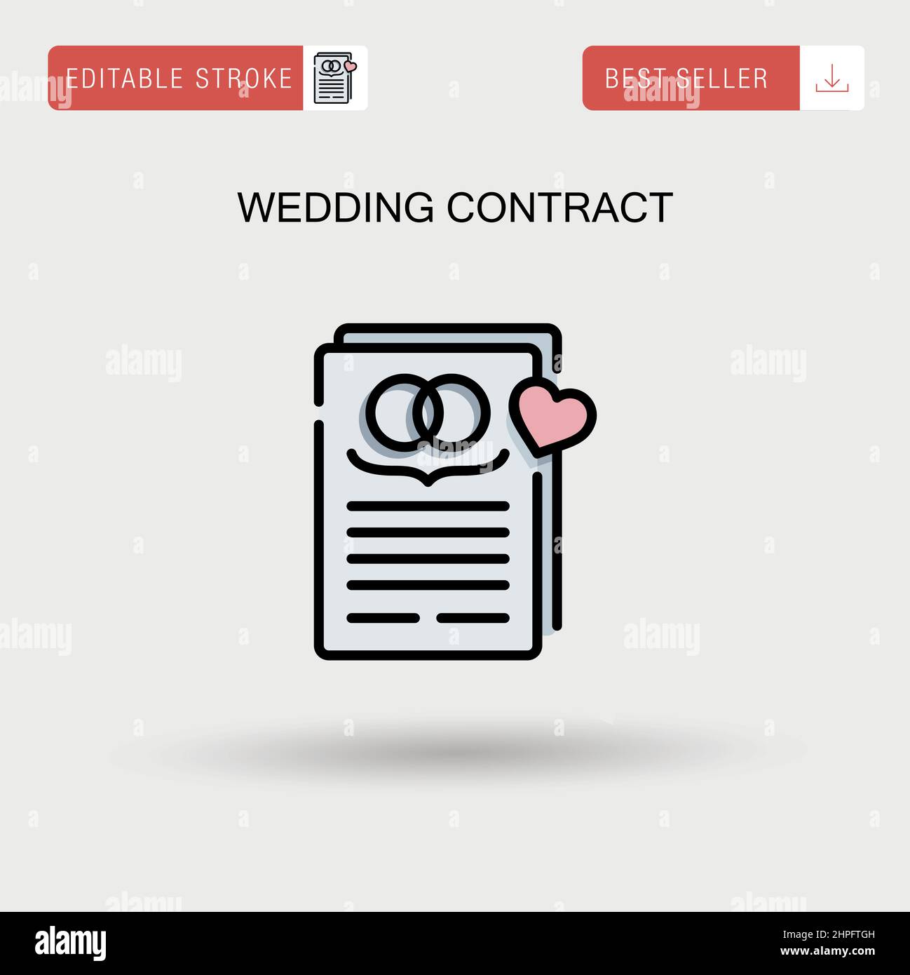 Wedding contract Simple vector icon Stock Vector Image & Art - Alamy