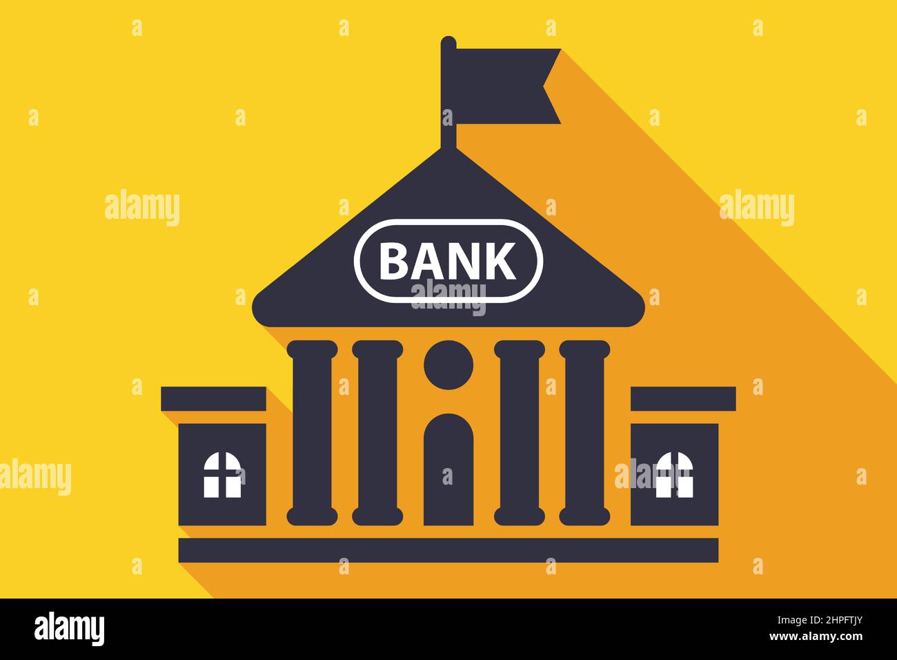 flat black bank building icon on white background. vector illustration ...