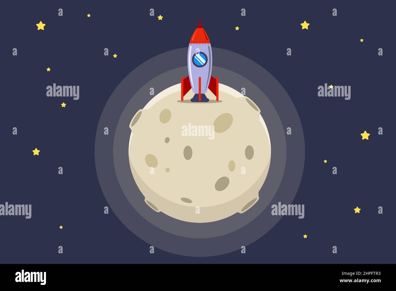 Moon Rocketship Landing