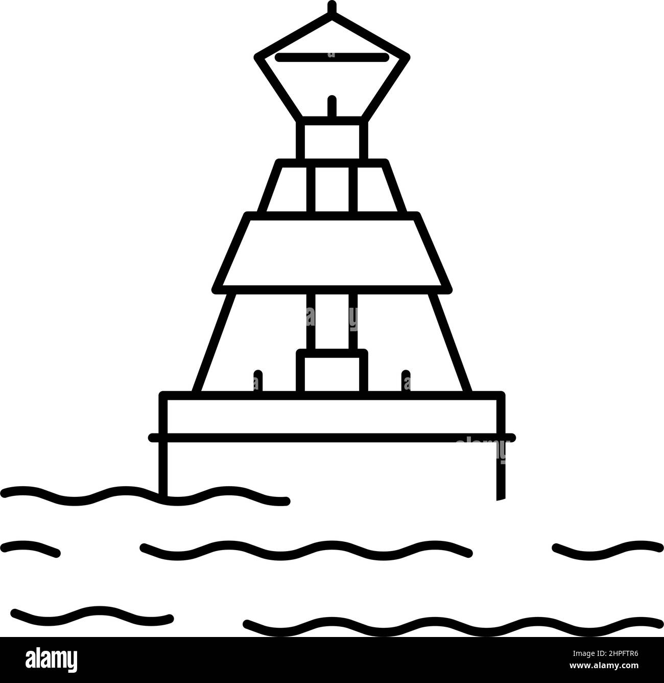 buoy port line icon vector illustration Stock Vector Image & Art - Alamy