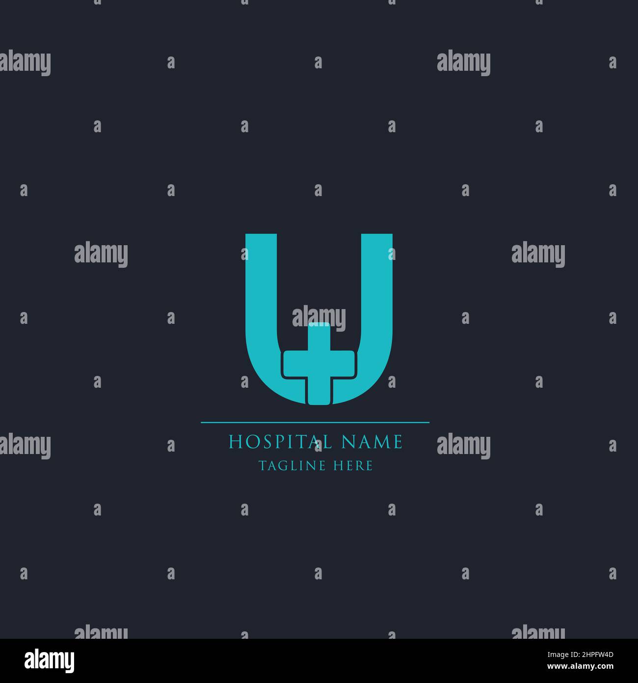 Alphabet U initial letter medical or hospital logo icon Stock Vector ...