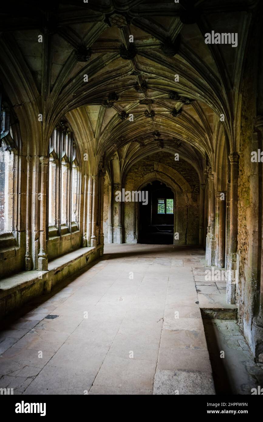 Laycock Abbey cloister, Wiltshire, UK Stock Photo - Alamy