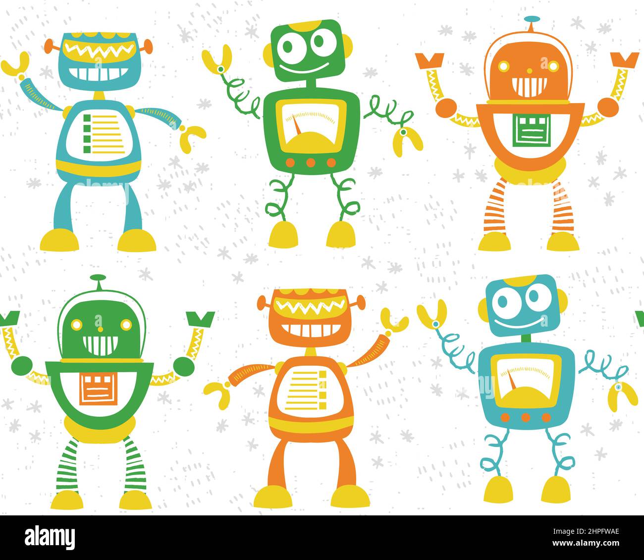 Retro Robot Seamless Vector Pattern Stock Vector Image & Art - Alamy