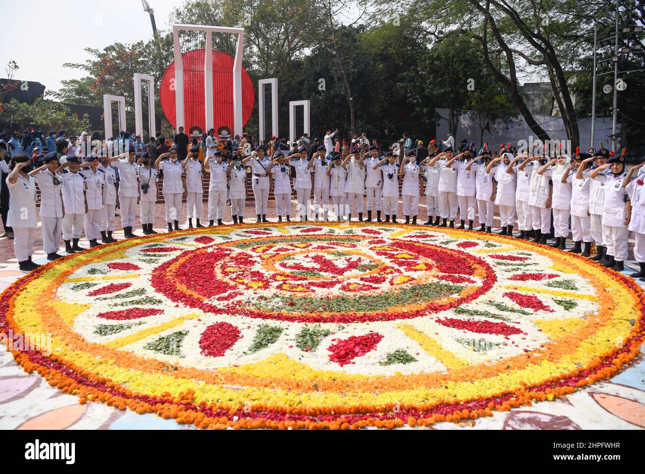 Dhaka, Bangladesh - 21 Feb 2022, A group of volunteers BNCC (Bangladesh ...