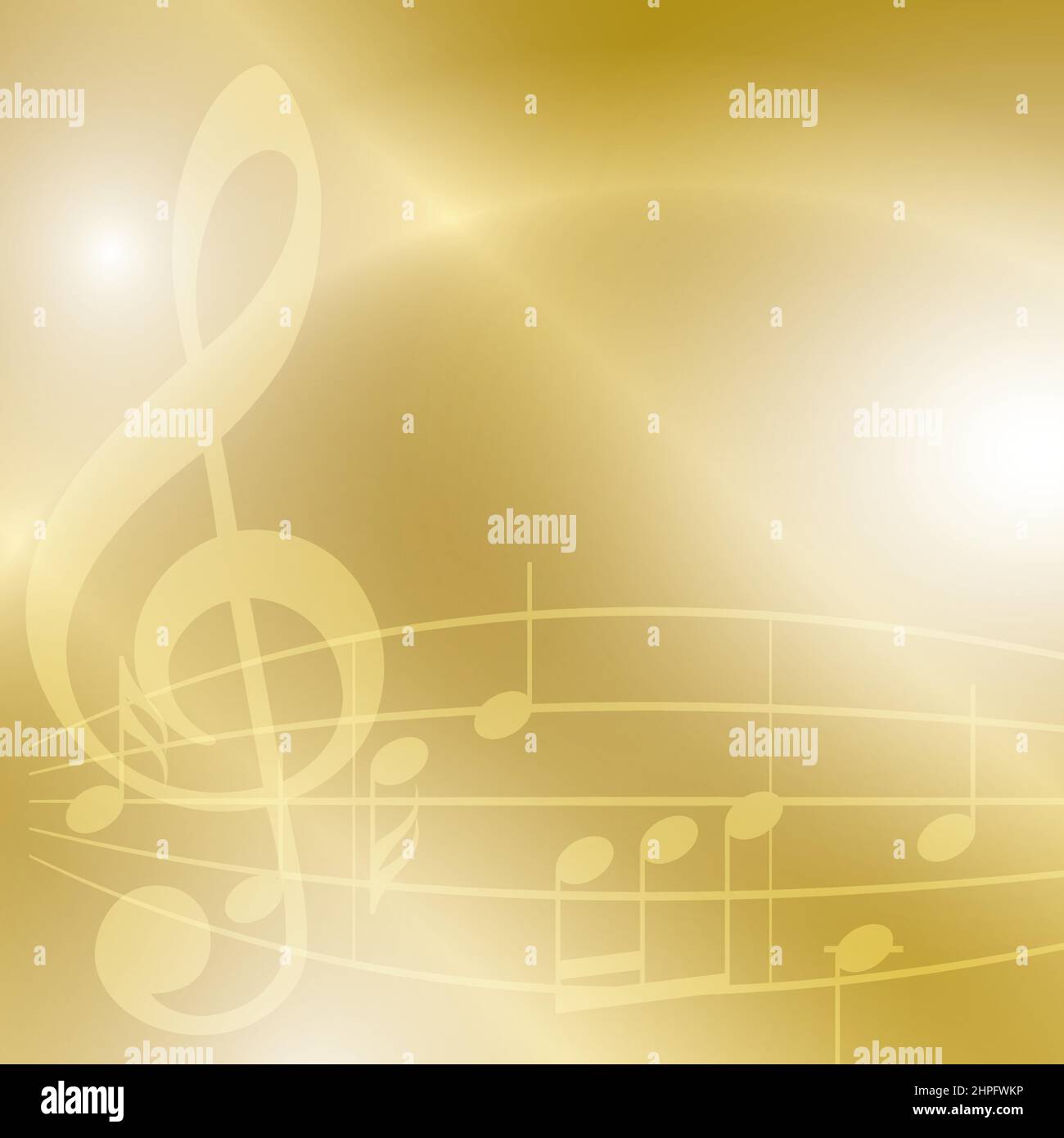 golden music background with notes and lights - vector Stock Vector ...