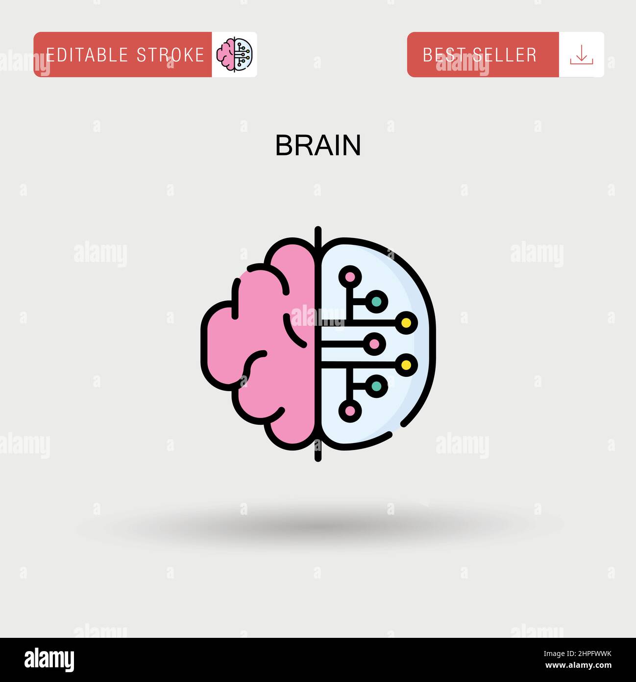 Brain Simple vector icon Stock Vector Image & Art - Alamy