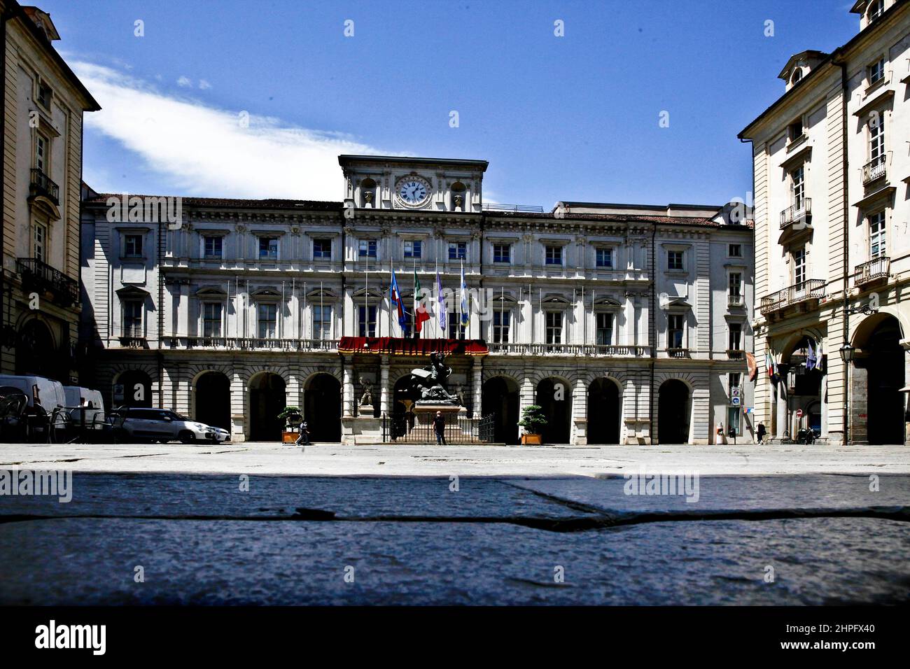 Italy, Piedmont, Turin, Civic Palace, Palazzo di Citta' square Stock ...