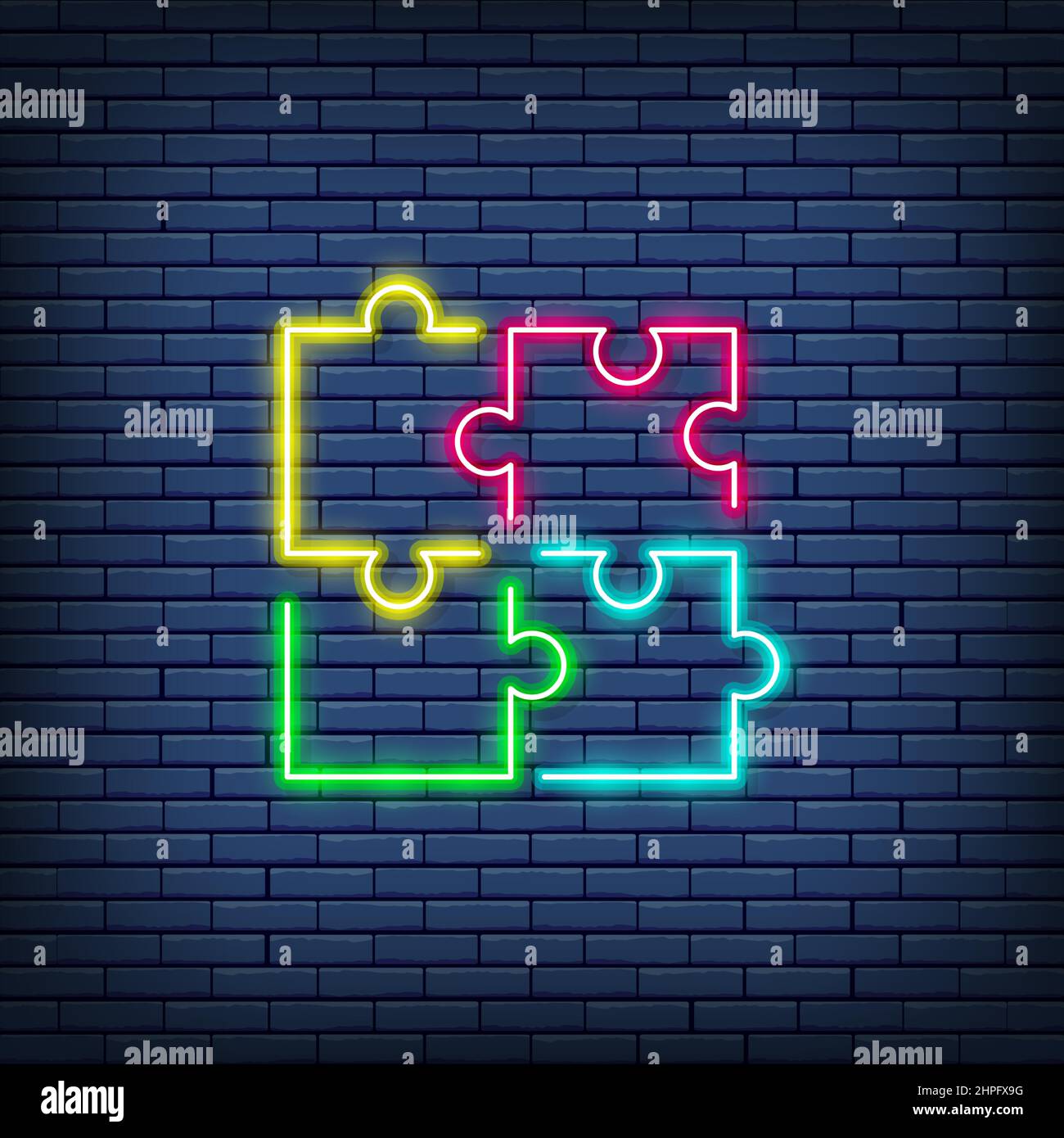 Vector puzzle, simple solutions, compatibility, solving problem neon ...