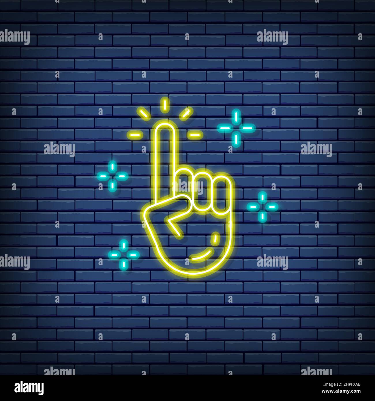 Vector forefinger, clean hand, cursor, click neon sign Stock Vector ...
