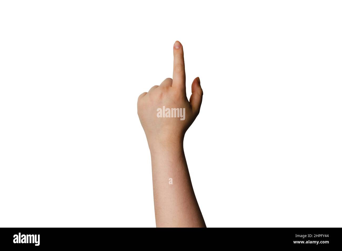 Hand pointing out isolated on white background for cutting out Stock ...