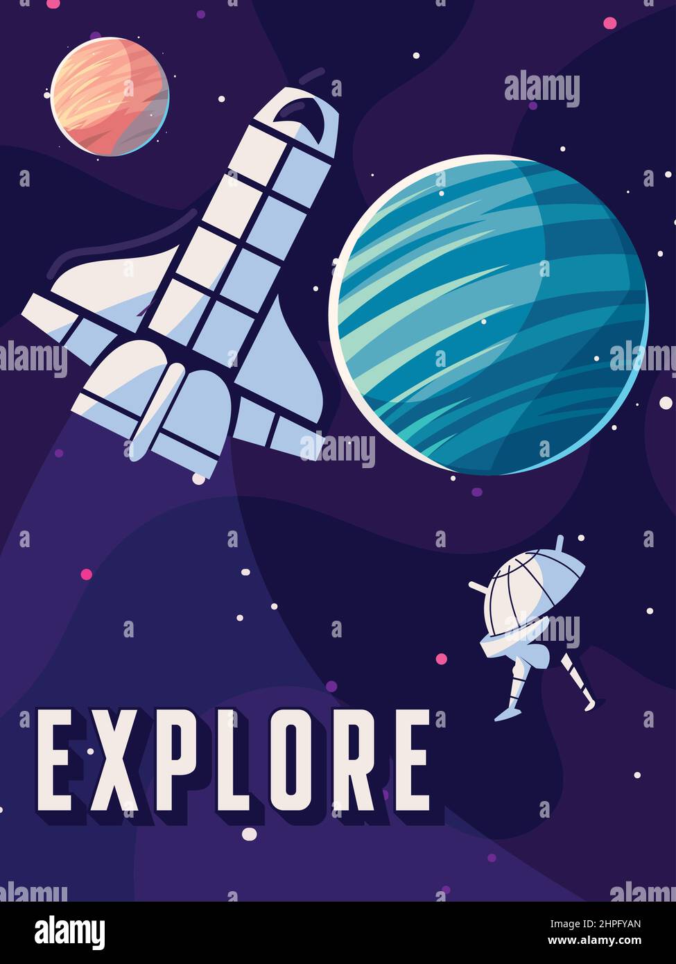explore space poster Stock Vector Image & Art - Alamy