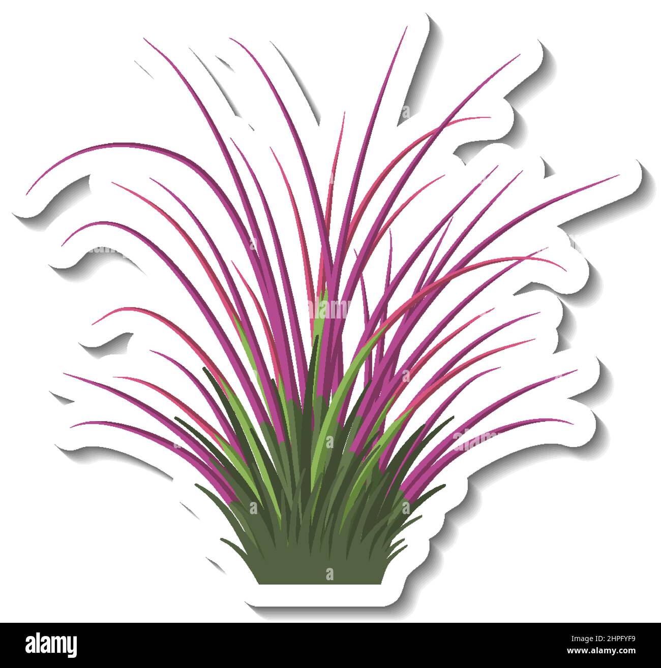 Clump of purple grass in cartoon style illustration Stock Vector Image ...