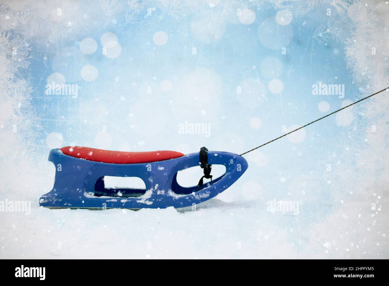 Plastic sled on white hi-res stock photography and images - Alamy