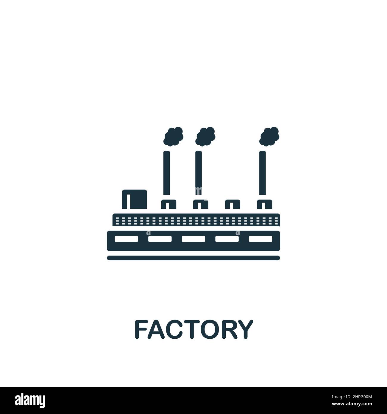 Factory icon. Monochrome simple icon for templates, web design and ...