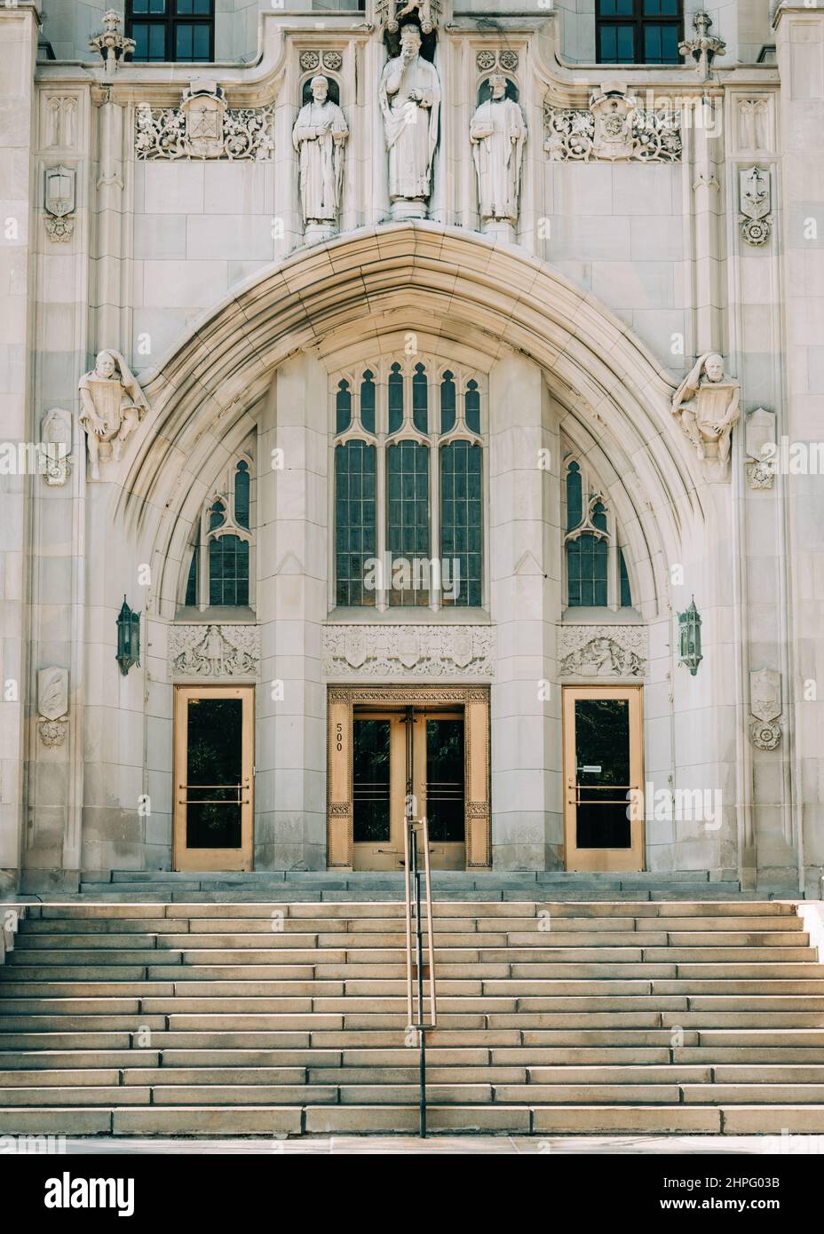 Architectural details of the Masonic Temple, in Detroit, Michigan Stock ...